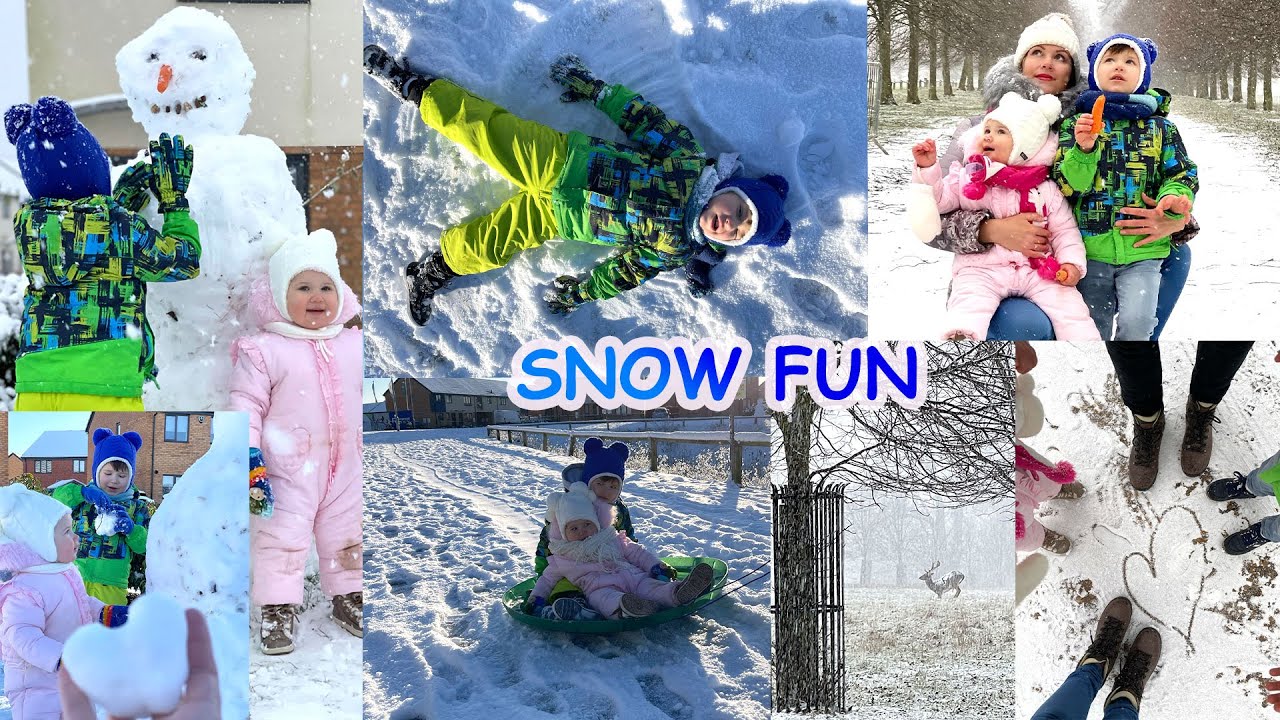 Fun Snow Activities for Kids! First Snow! Feeding Reindeers! Sleigh ...