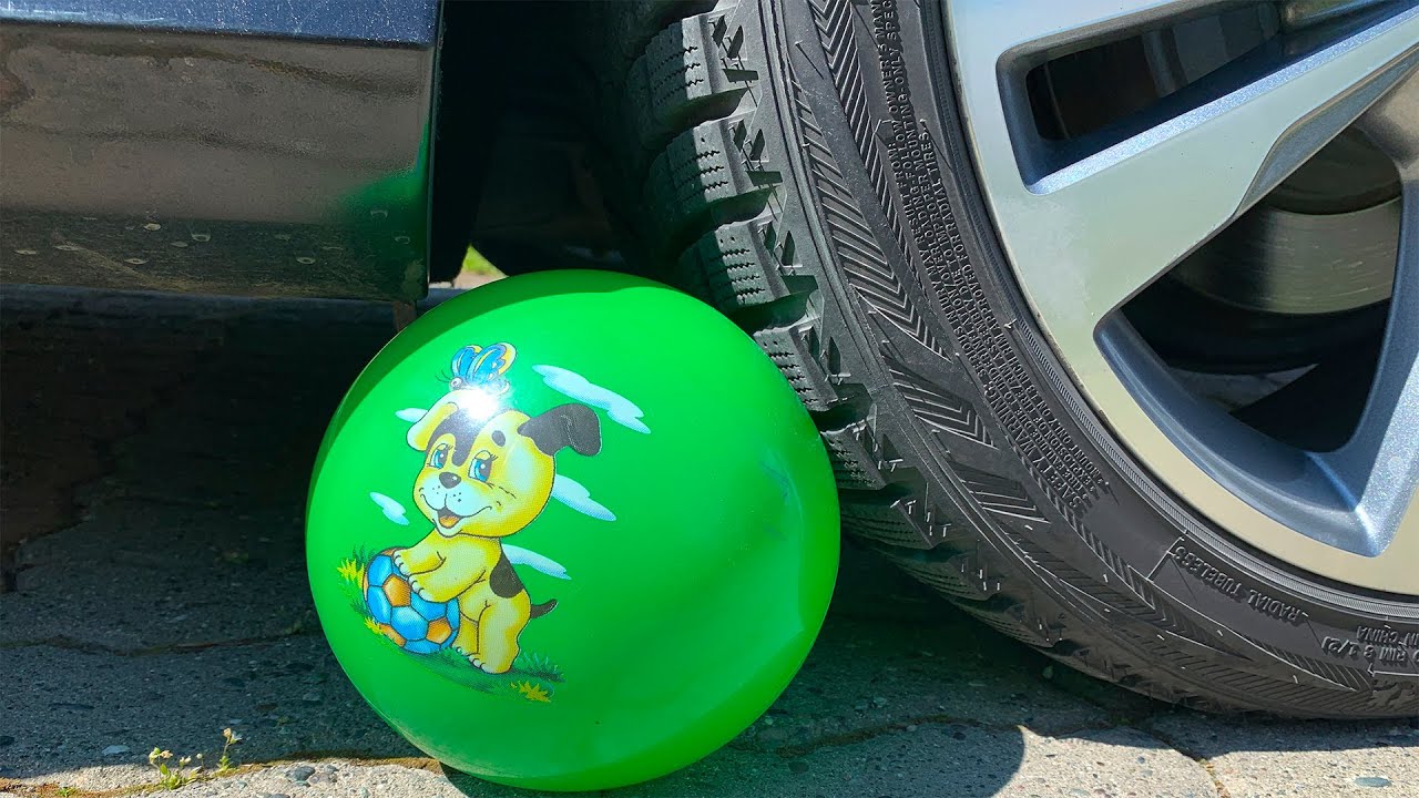 Crushing Crunchy & Soft Things by Car! EXPERIMENT: Car vs Ball - YouTube