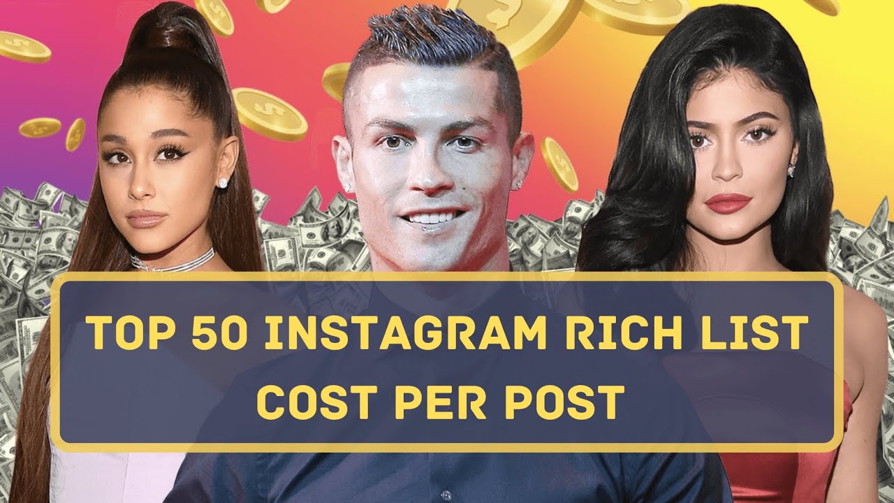 TOP 50 Instagram Rich List - Cost Per Post - YouTube