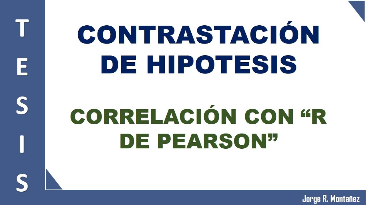 CORRELACION CON R DE PEARSON - YouTube