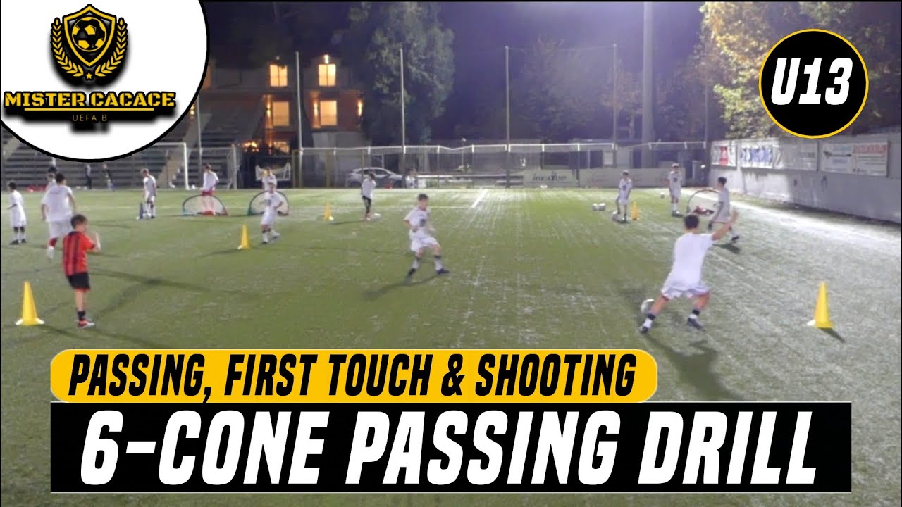 6 CONE PASSING DRILL | How To Improve Passing, First Touch & Shooting ...