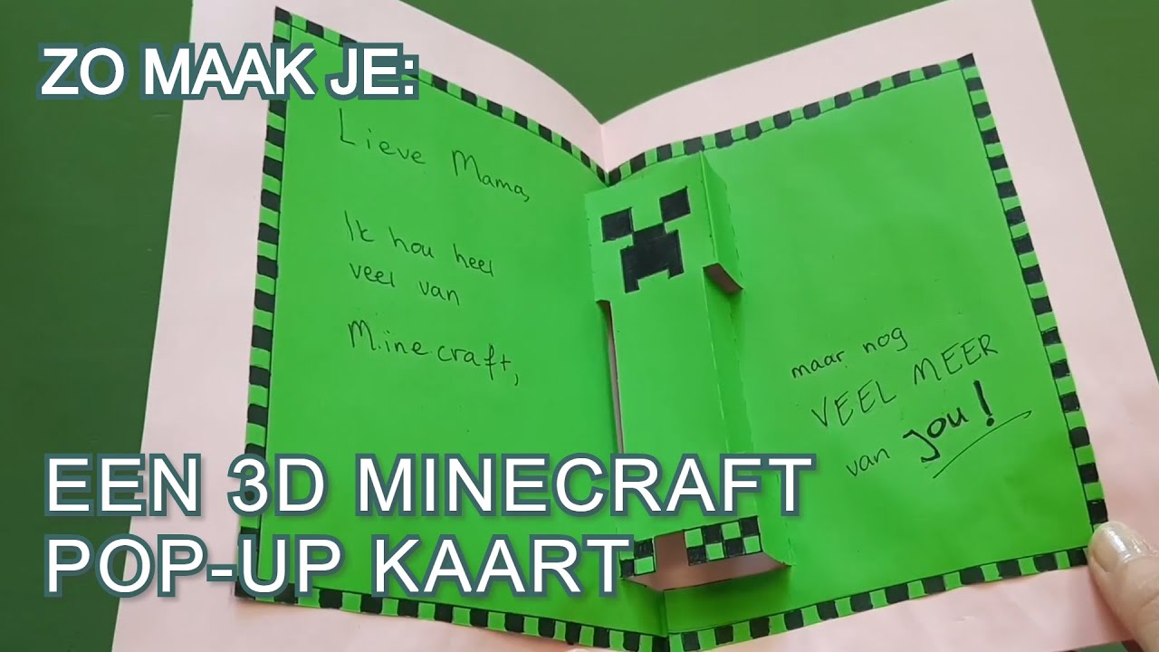 Zo maak je een: Pop-up-Minecraftkaart voor je moeder. - YouTube