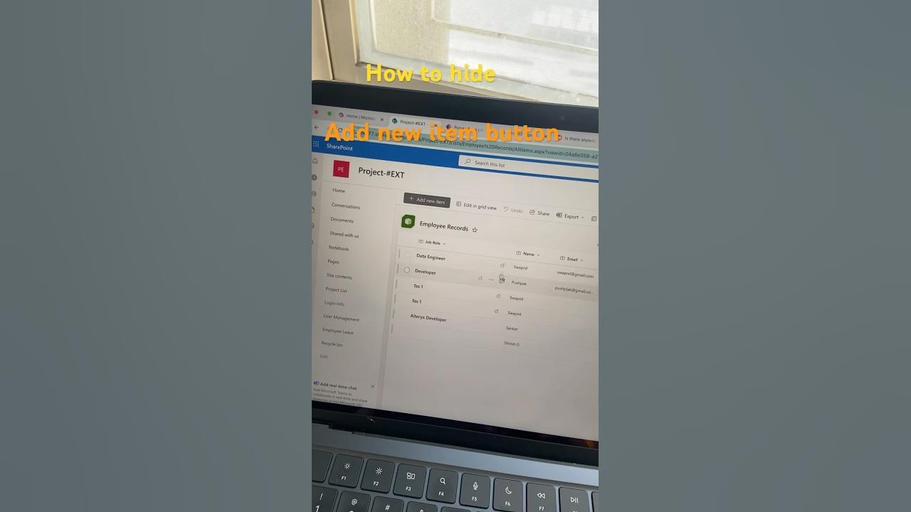 How to hide “add new item” button in sharepoint list | #sharepointonline #microsoftapp #shorts ...