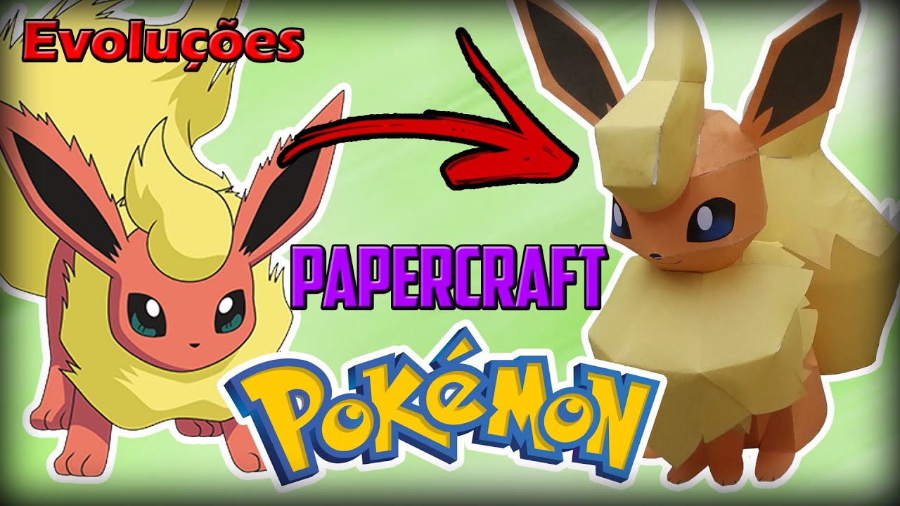 DIY Pokémon - Flareon papercraft! - Eevee evoluções - YouTube