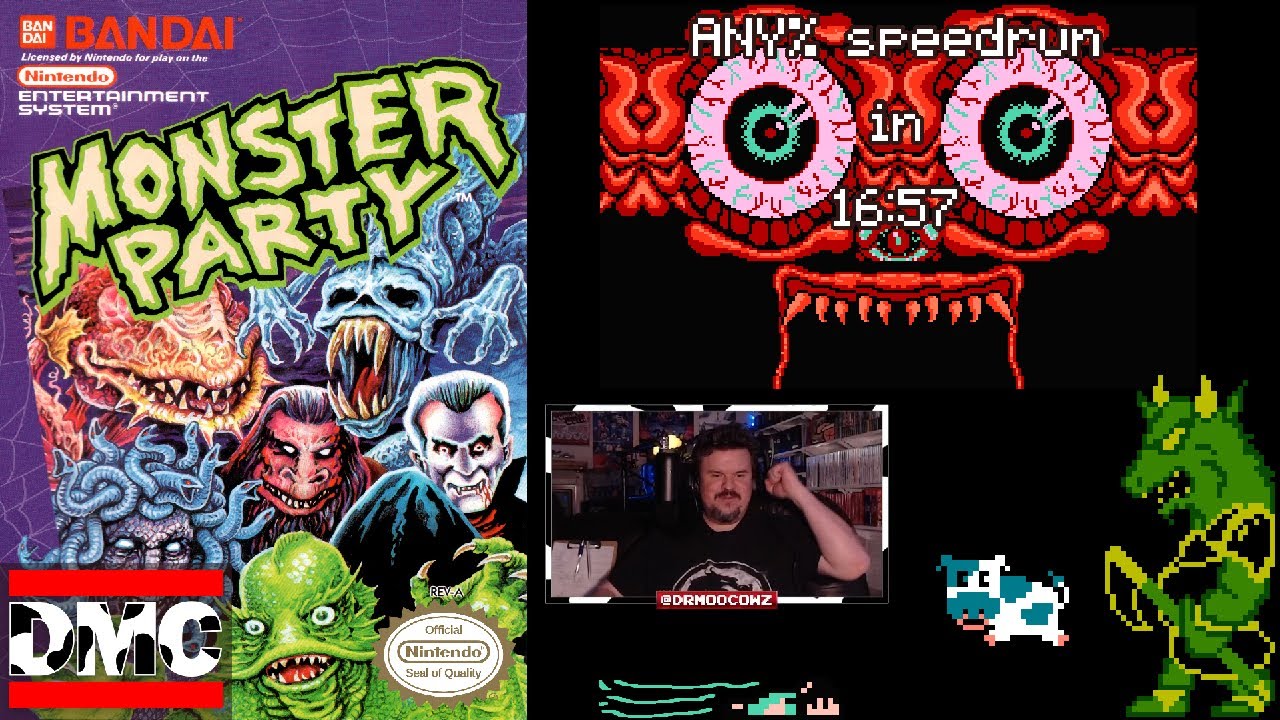 Monster Party (NES) Any% Speedrun in 16:57 - YouTube