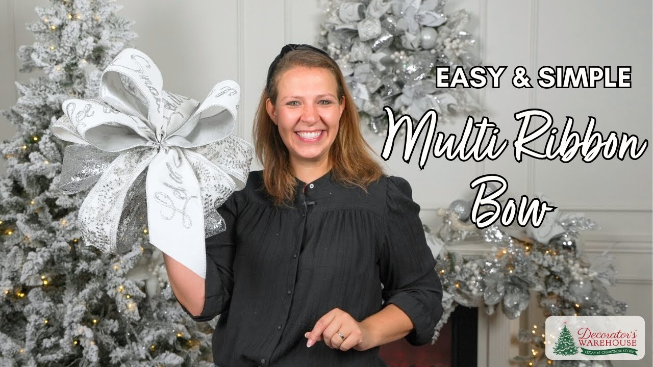 Easy Bow Tutorial With Christmas Tree Ribbon - YouTube