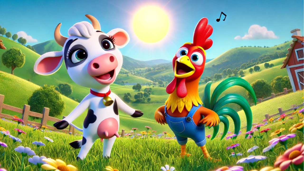 🐮🐓 LA VACA LOLA Y EL GALLO PEPE | Una Canción Infantil Alegre en la ...