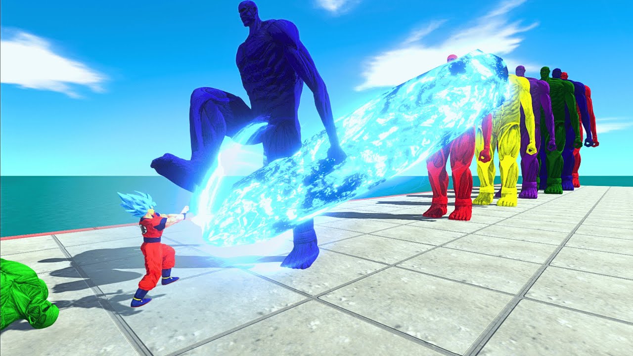 Superheroes VS 10 Growing Levels of RAINBOW COLOSSAL TITAN Size ...