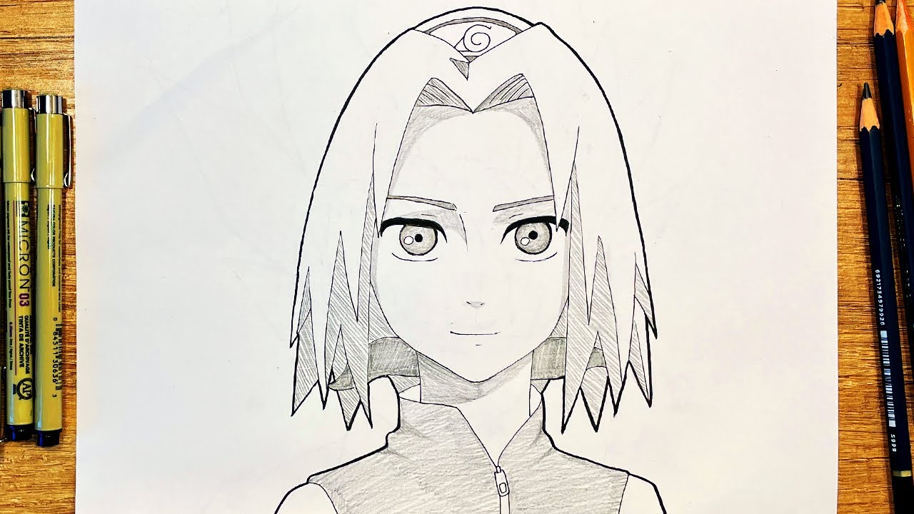 How to draw Sakura Haruno from Naruto easy step by step | Easy anime ...