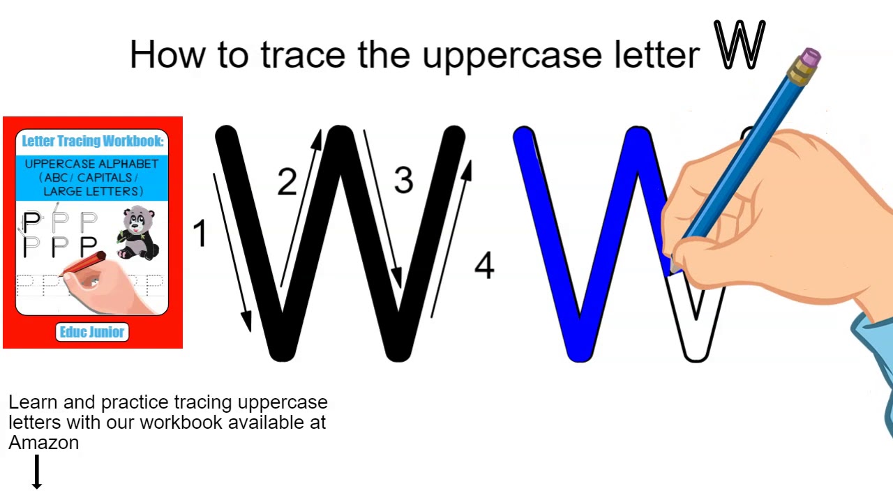 How to trace the uppercase letter W - YouTube