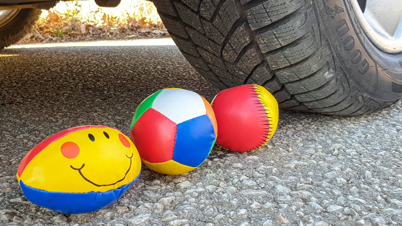 Crushing Crunchy & Soft Things by Car! EXPERIMENT CAR vs BALL - YouTube