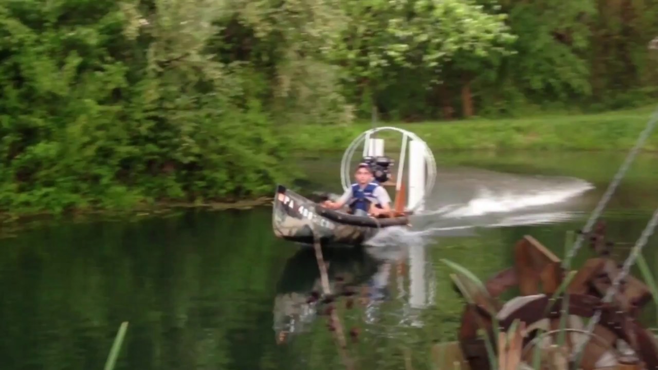 Homemade Air boat canoe - YouTube