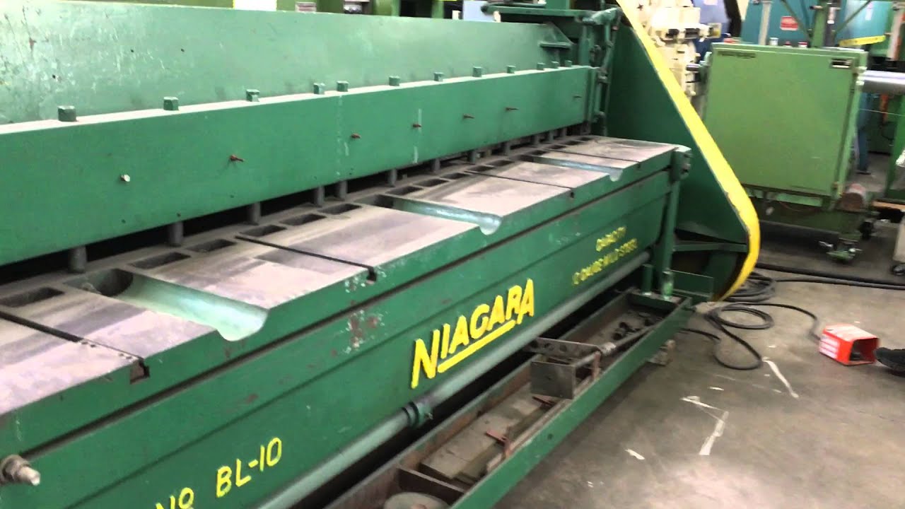 NIAGARA BL-10 POWER SQUARING SHEAR 10 Ga. x 10', MECHANICAL, 18" BACK ...