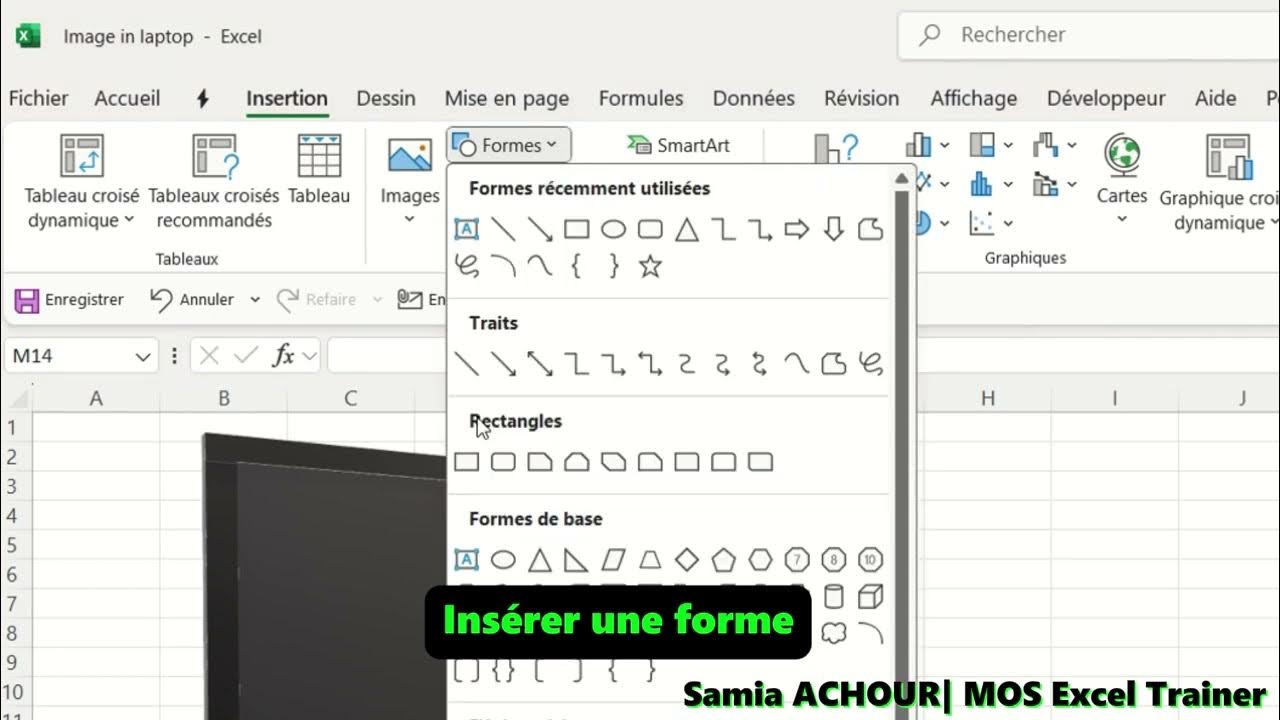 #excel Insérer une image sur un Laptop - YouTube