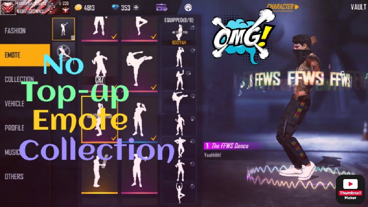 MY NOOB EMOTE COLLECTION || 😢😢😢 || - YouTube