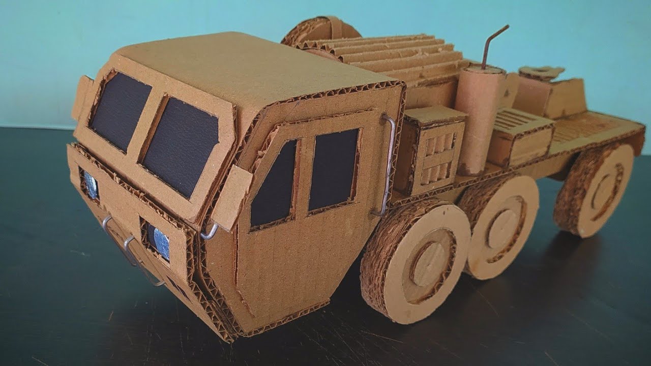 How to make cardboard army truck / homemade army truck - YouTube