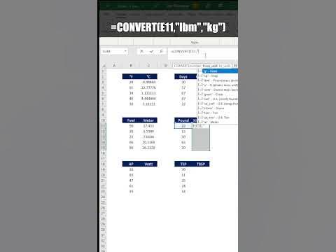 How to Use Excel CONVERT Function #shorts - YouTube