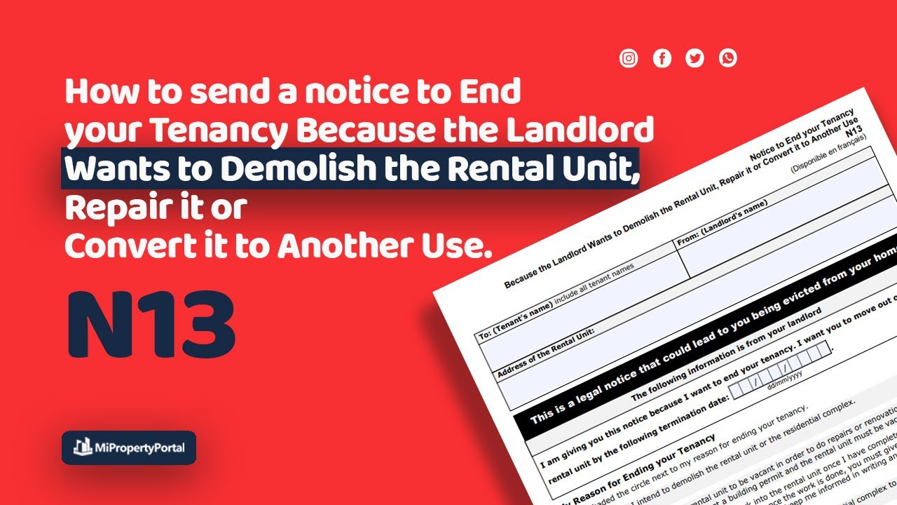 How to send a notice to End your Tenancy Because the Landlord Wants to ...