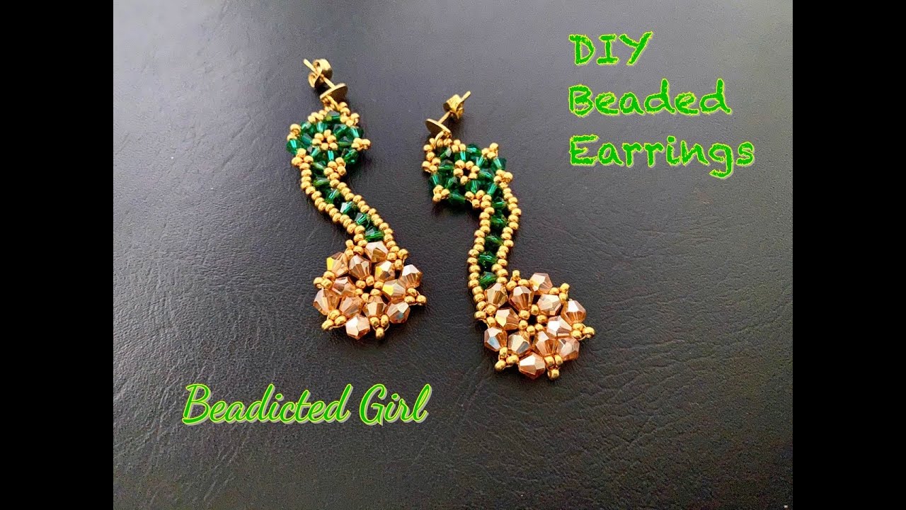 Bicone Earrings || DIY Beaded Earrings || Super Easy Tutorial - YouTube
