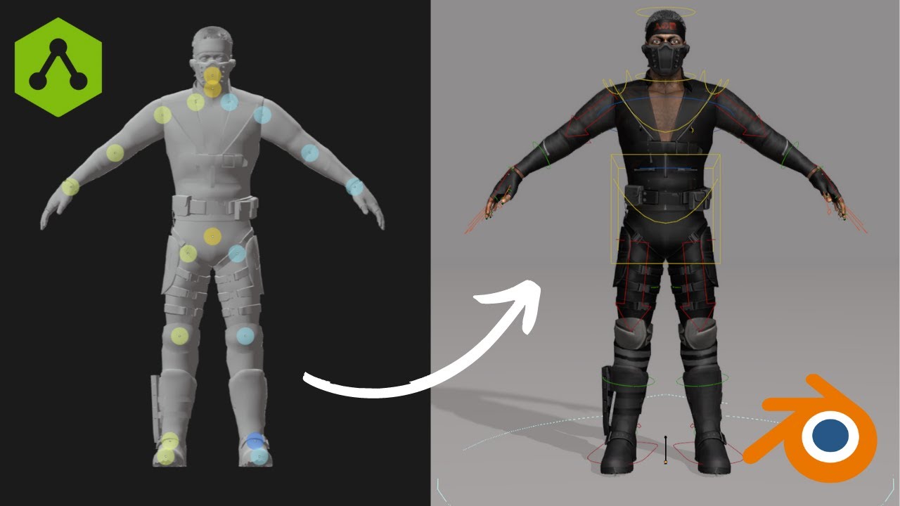 How to rig character with Accu rig and blender - YouTube