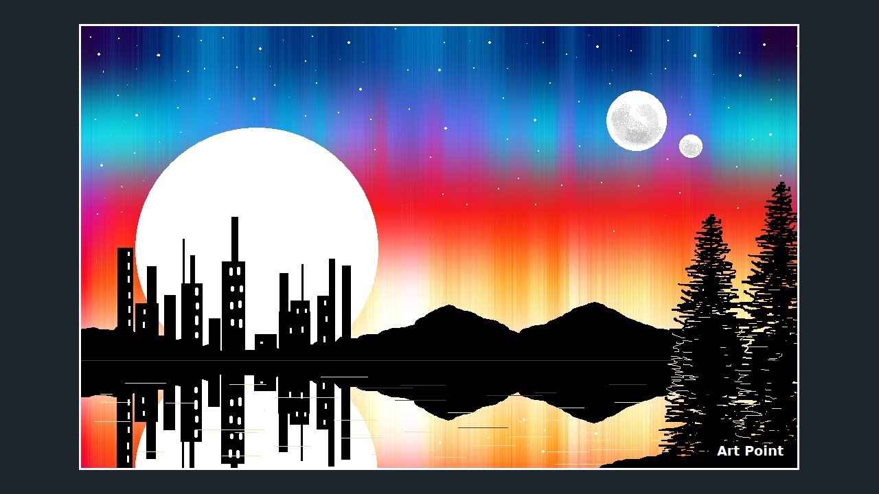 How to Draw - in computer| Microsoft paint tutorial | scenery drawing ...