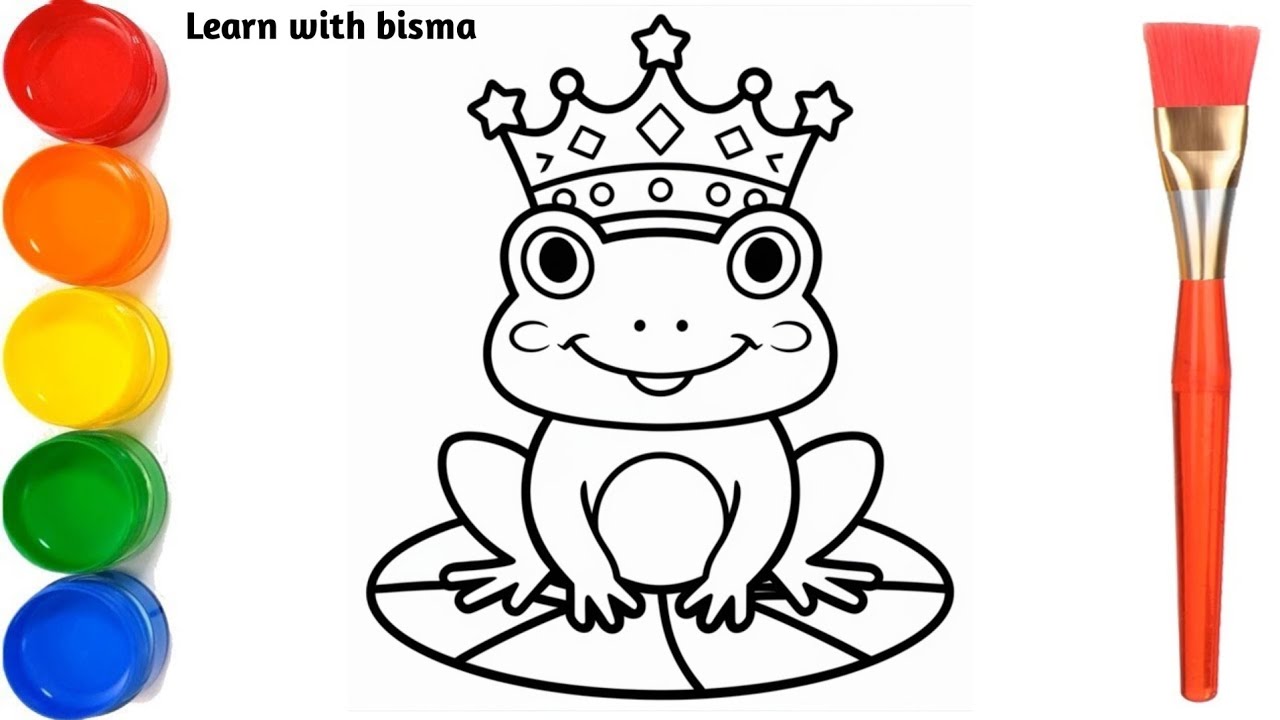 bHow to Draw frog princess drawing, Painting and Coloring for Kids ...