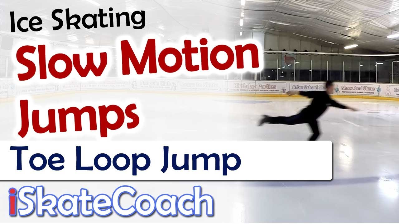 Slow motion ice skating jumps: TOE LOOP jump 50% 25% 10% speed - YouTube