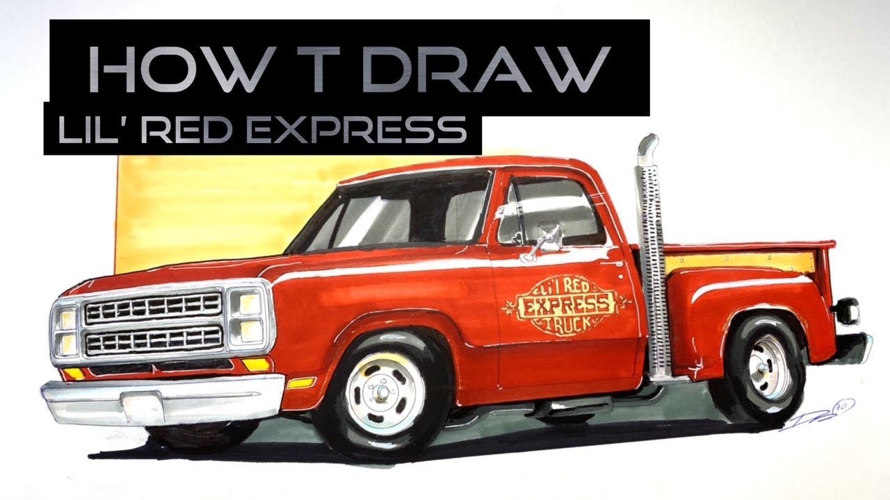Marker rendering 1979 Lil’ Red Express (time lapse) - YouTube