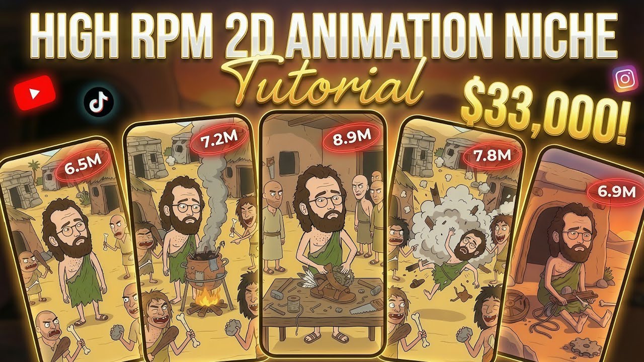 How This 2D Animation Channel Made $33,000 with 2 Videos | AI Cartoon ...