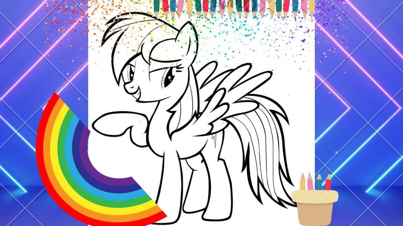 Drawing and Coloring Using Tracing Paper (My Little Pony Rainbow Dash ...
