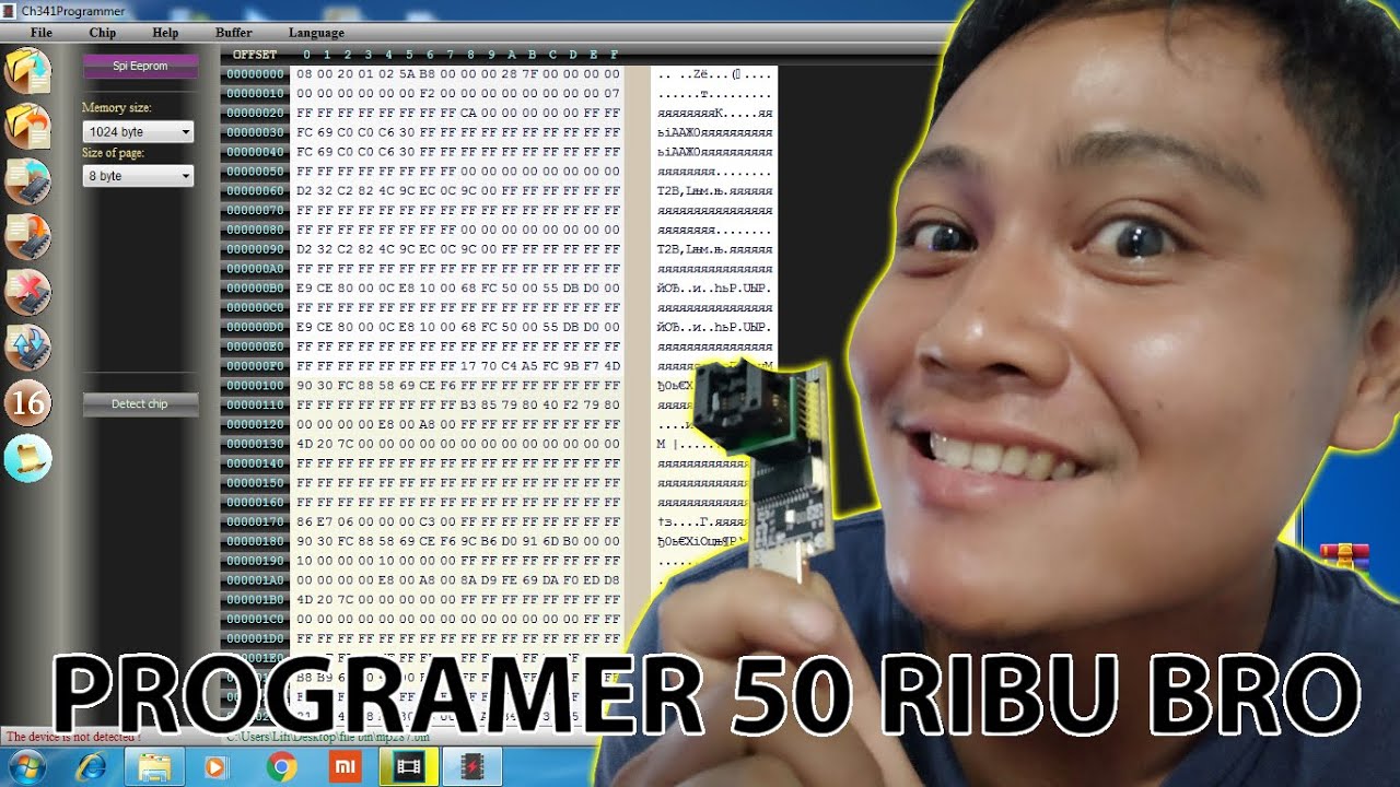 CH341A MINI PROGRAMER MURAH BISA FLASH IC EEPROM PRINTER CANON MG2570 ...