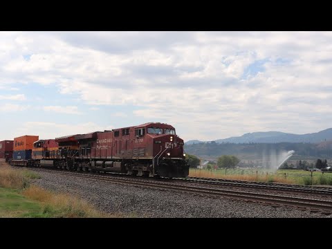Zooming Out Of Kamloops! CP 8788 Leads Eastbound Intermodal Train at McCracken! - YouTube