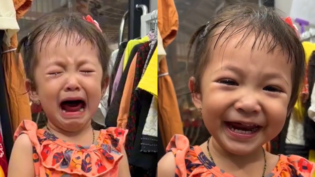 Little Girl Crying Then Laughing - YouTube