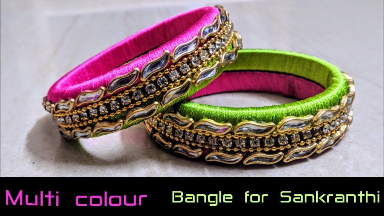 How to make silk thread bangles/diy/latest silk thread bangles at home ...