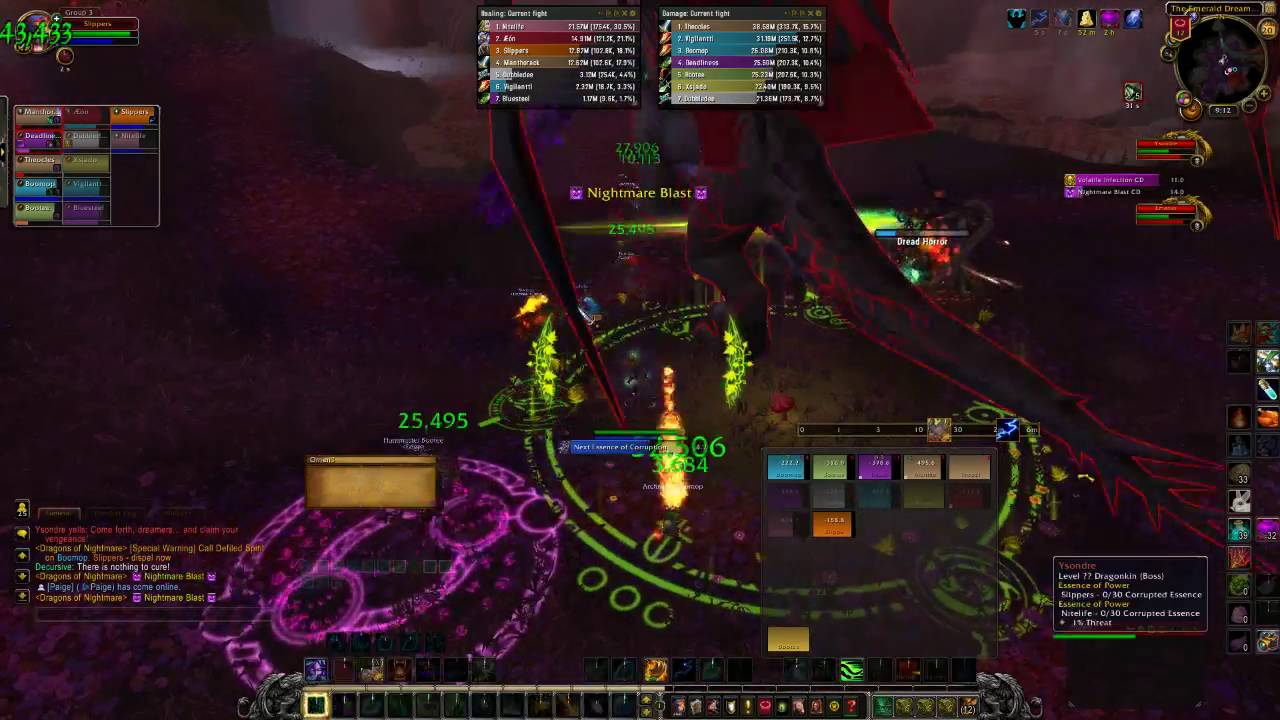 The Emerald Nightmare Raid: Dragons of Nightmare Normal Mode - YouTube