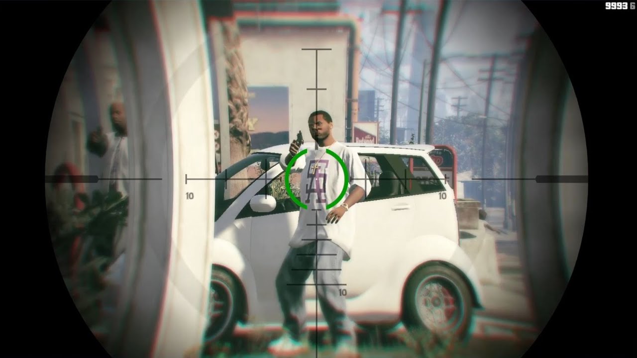 GTA 5 Franklin Shot Sniper Six Star Escape | Mission Franklin gta 5 ...
