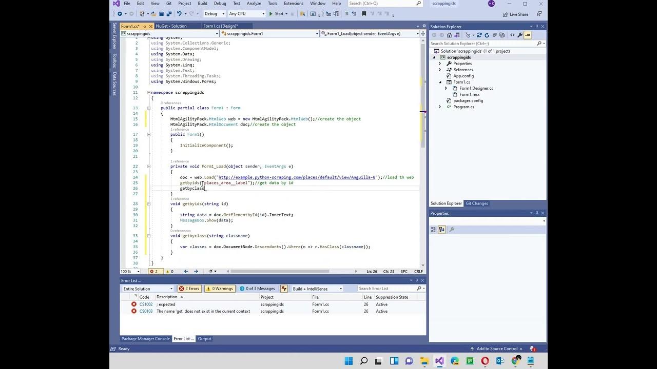 web scrapping in c# using Htmlagilitypack ft id and class - YouTube