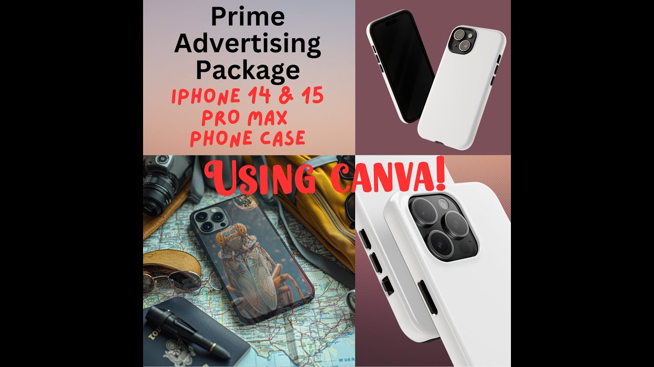 iPhone 14 & 15 Pro Max Phone Case Advertising Package Mockup CANVA ...