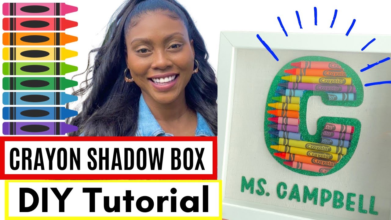 DIY Crayon Shadow Box • Homemade Gift for Teachers - YouTube