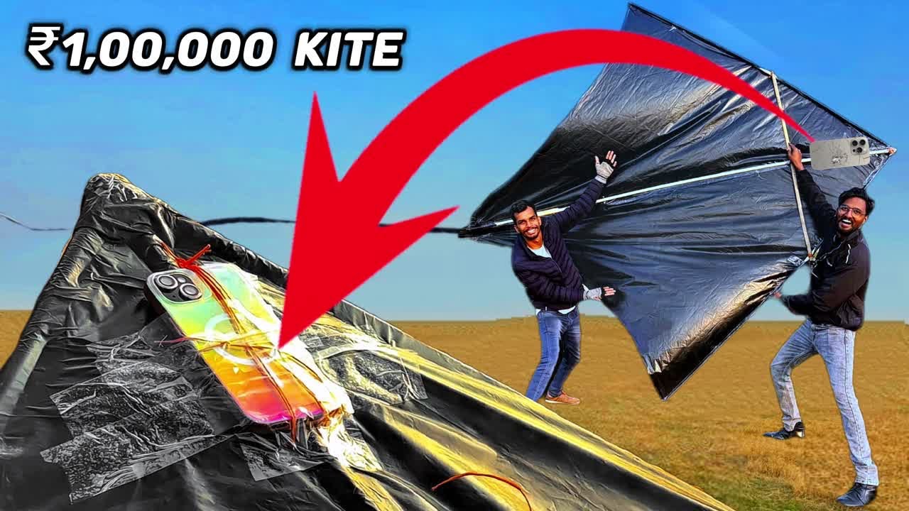 Sending i phone in sky by kite | We made a king size kite - 100% flying ...