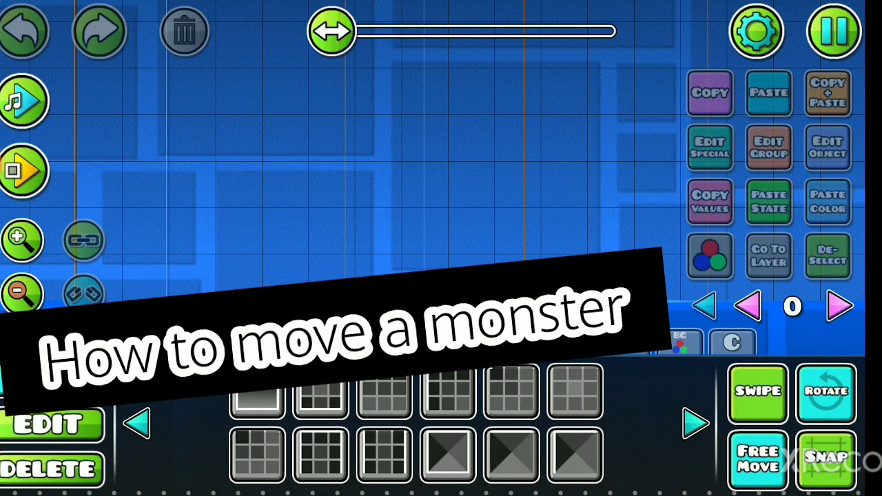 Geometry dash: how to move a monster - YouTube