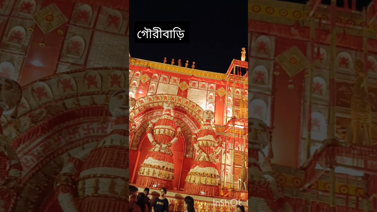 গৌরীবাড়ি তে গৌরী এলো #durgapuja #sarodiya #youtubeshorts #decoration # ...