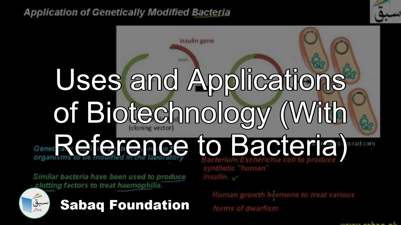Uses and Applications of Biotechnology (With Reference to Bacteria ...