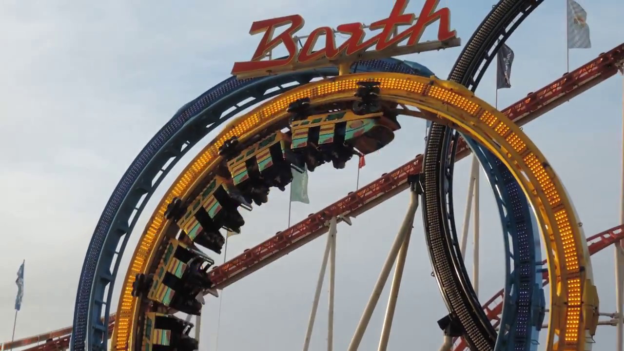 Munich Looping Roller Coaster (with 7 car Trains) @ Hyde Park Winter ...