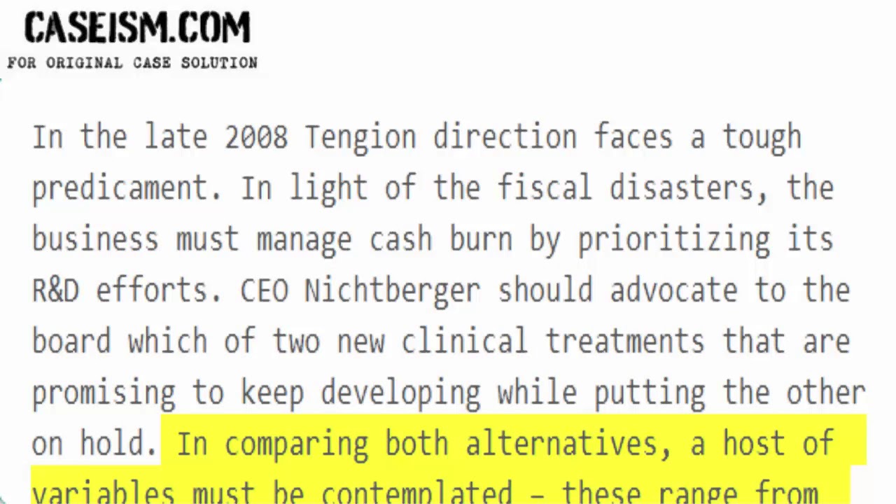 Tengion: Bringing Regenerative Medicine to Life Case Solution ...
