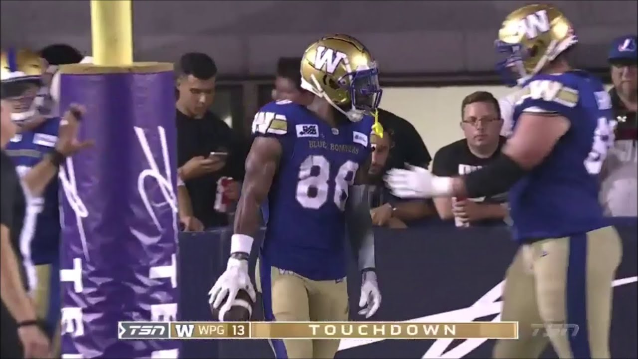 Winnipeg Blue Bombers vs Montreal Alouettes Rasheed Bailey Touchdown ...