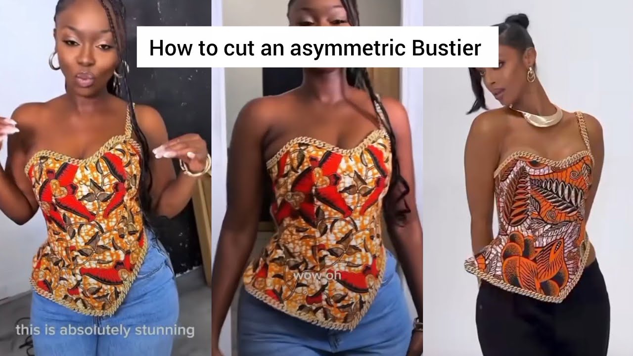 HOW TO CUT AN ASYMMETRIC BUSTIER TOP #how - YouTube