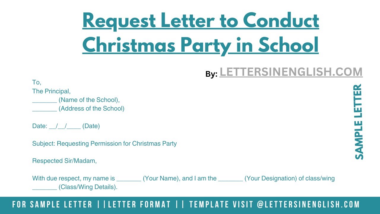 Request Letter To Conduct Christmas Party In School - YouTube