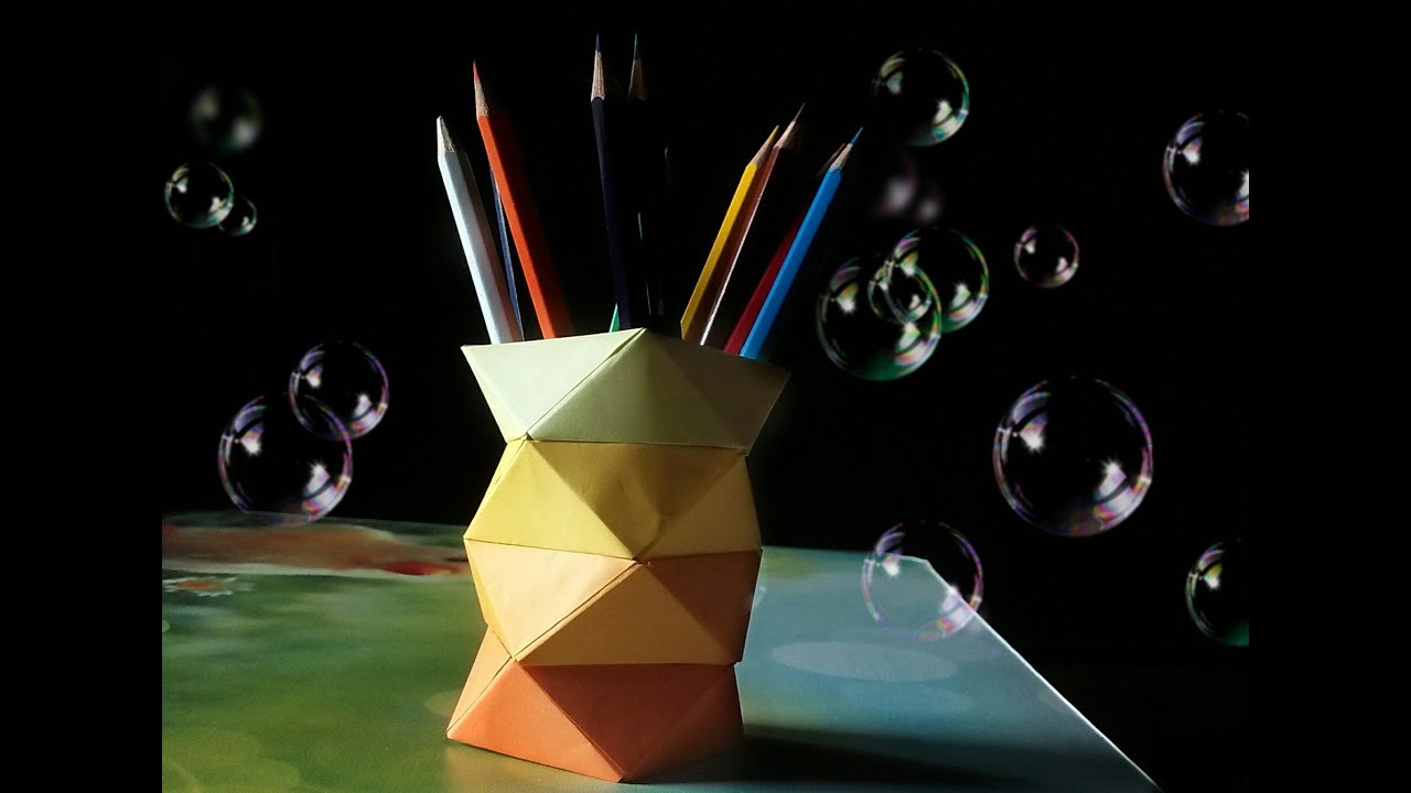 Diy paper pen holder/ paper pen stand - YouTube