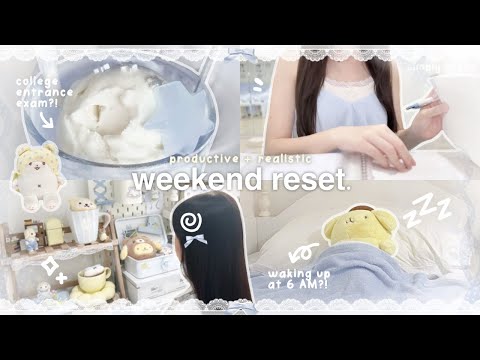 WEEKEND RESET ROUTINE 🐰 : productive stu(dying), friday reset routine, college entrance exam ?!